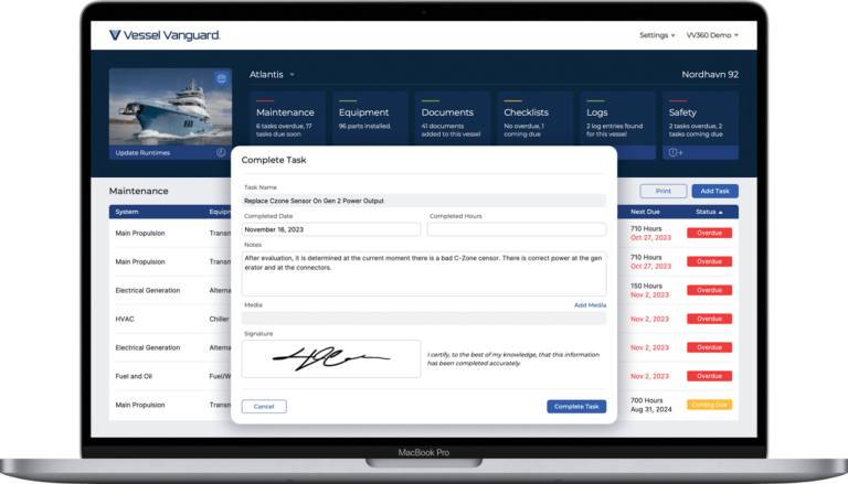Marine Maintenance Tracking Software | Vessel Vanguard