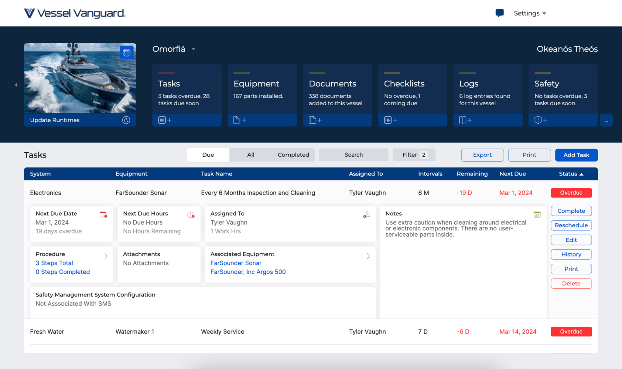 Marine Maintenance Tracking Software | Vessel Vanguard
