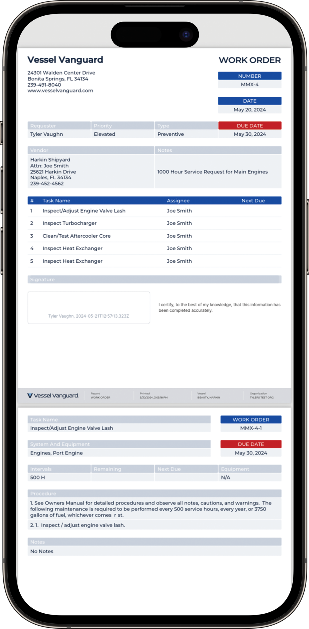 Vessel Vanguard | Marine Maintenance and Safety Management